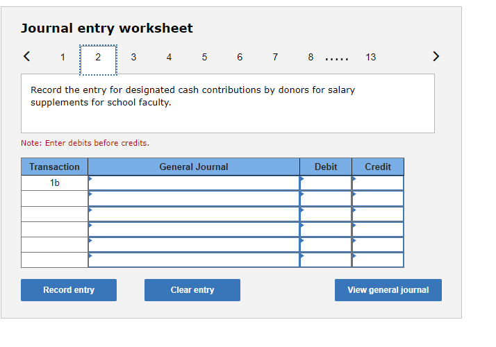 Solved Journal entry worksheet Record the entry for | Chegg.com