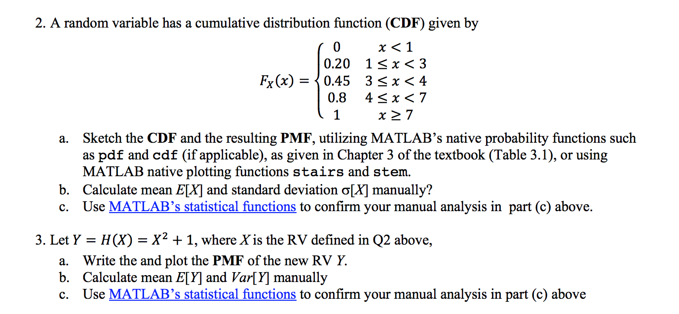 Solved 2. A random variable has a cumulative distribution | Chegg.com