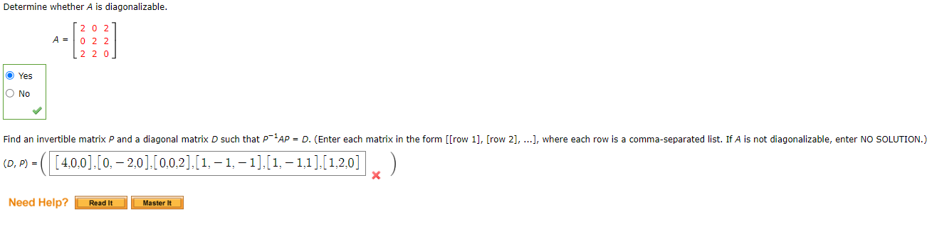 Solved Determine whether A is diagonalizable. A=[−3−141] | Chegg.com