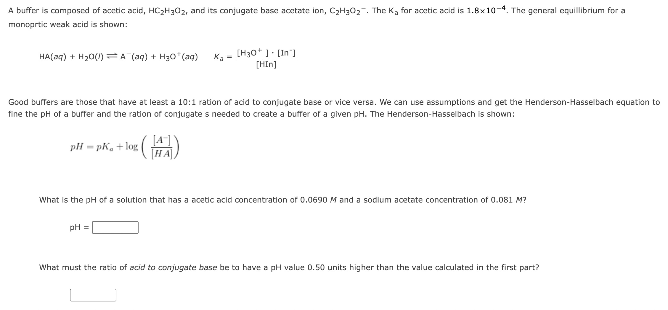 Solved A buffer is ﻿composed of ﻿acetic acid, HC2H3O2, ﻿and | Chegg.com