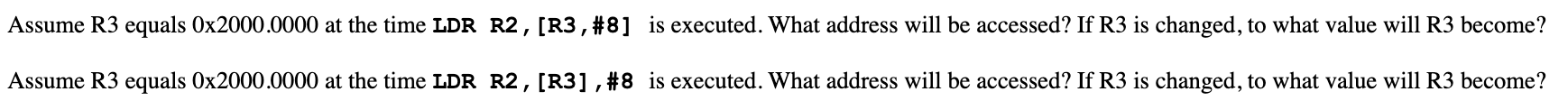Solved Assume R3 equals Ox2000.0000 at the time LDR R2, [R3, | Chegg.com