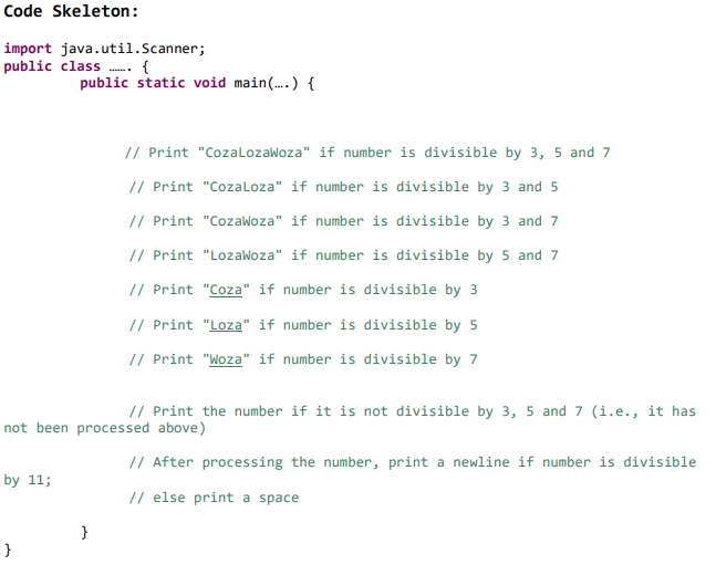 Solved Write a program called CozaLozaWoza which prints the | Chegg.com