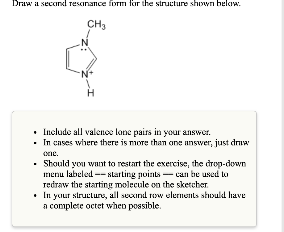 Solved Draw a second resonance form for the structure shown | Chegg.com