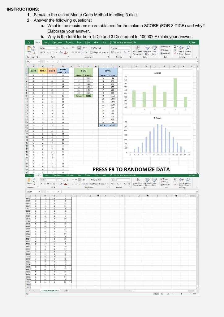 Solved INSTRUCTIONS: 1. Simulate the use of Monte Carlo | Chegg.com