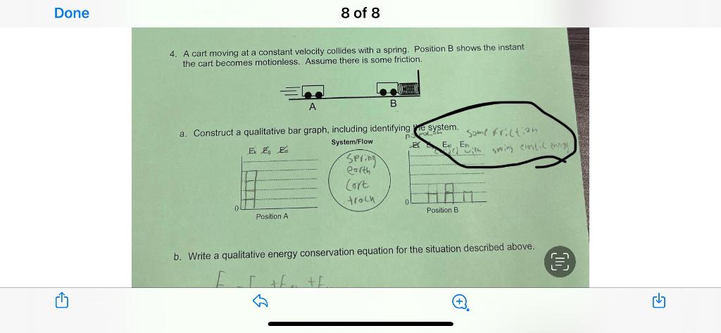 Solved Done 8 of 8 4. A cart moving at a constant velocity | Chegg.com
