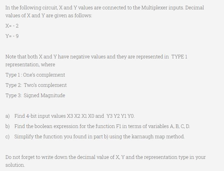 Solved In the following circuit, X and Y values are | Chegg.com