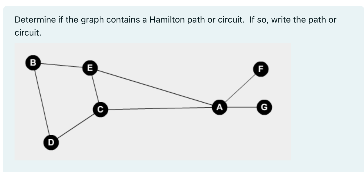 Solved Determine if the graph contains a Hamilton path or | Chegg.com