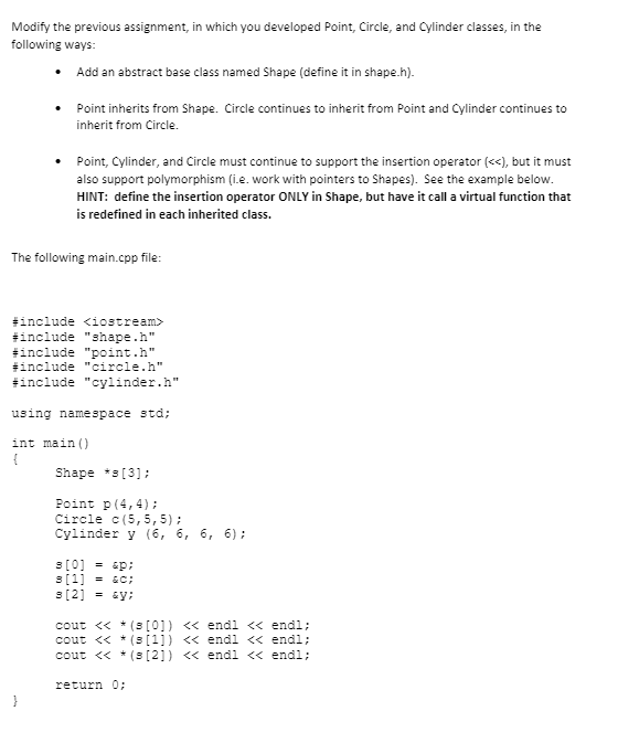 Solved Modify the previous assignment, in which you | Chegg.com