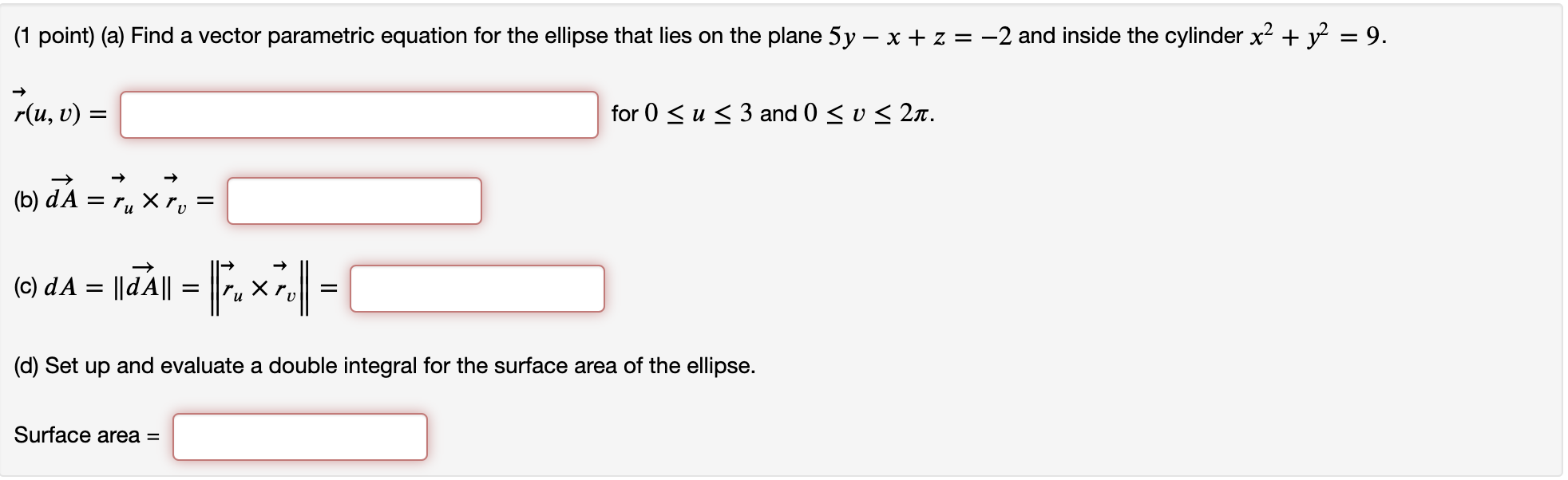 Solved 1 Point A Find A Vector Parametric Equation For