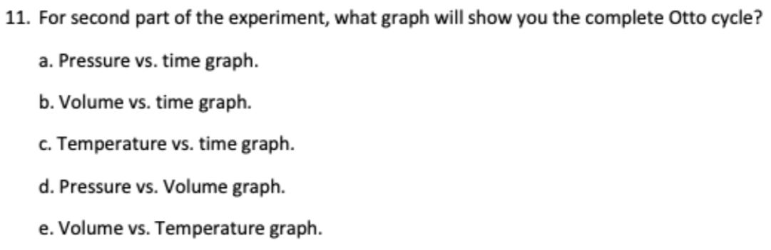 Solved 11. For second part of the experiment, what graph | Chegg.com