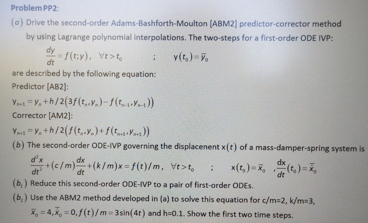 Problem PP2: (a) Drive the second-order | Chegg.com Problem PP2: (a) Drive the second-order | Chegg.com