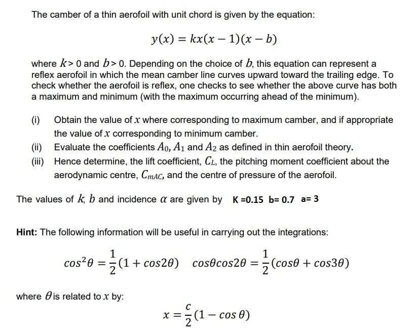 please solve the question (Aerodynamic) step by step | Chegg.com