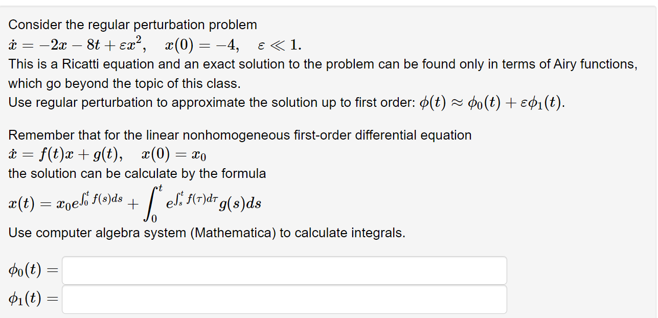 Solved Consider The Regular Perturbation Problem X −2x −