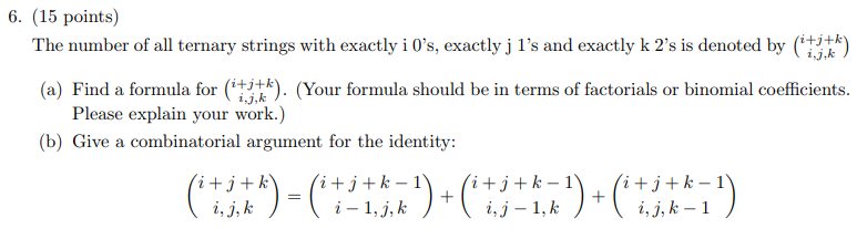 ijk 6. (15 points) The number of all ternary strings | Chegg.com