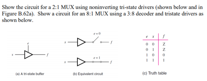 Solved Show the circuit for a 2:1 MUX using noninverting | Chegg.com