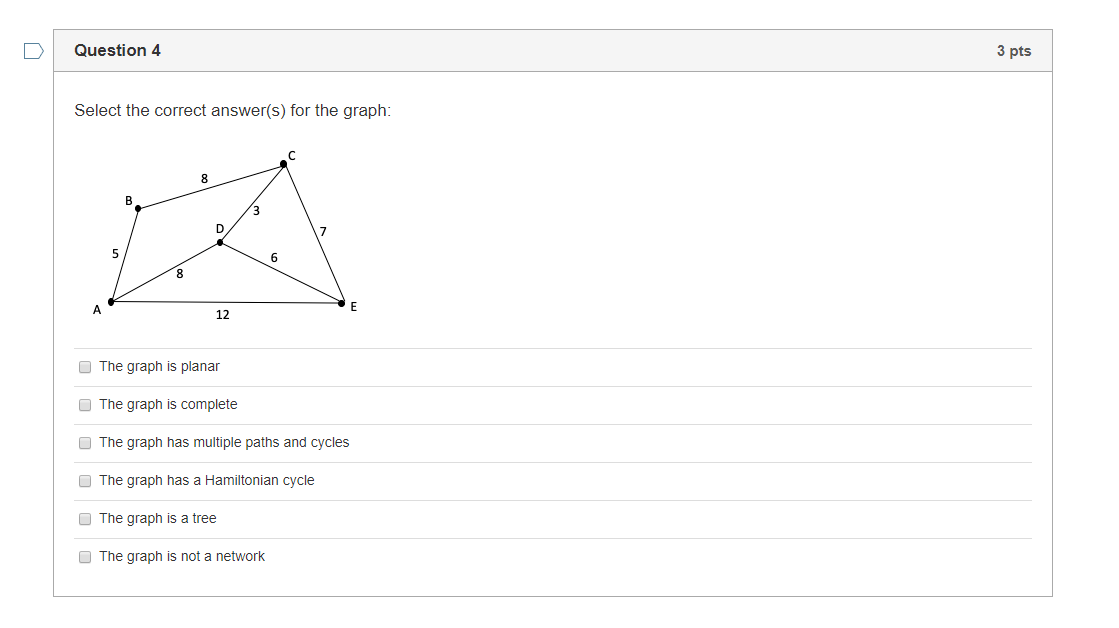 Solved D Question 4 3 pts Select the correct answer(s) for | Chegg.com