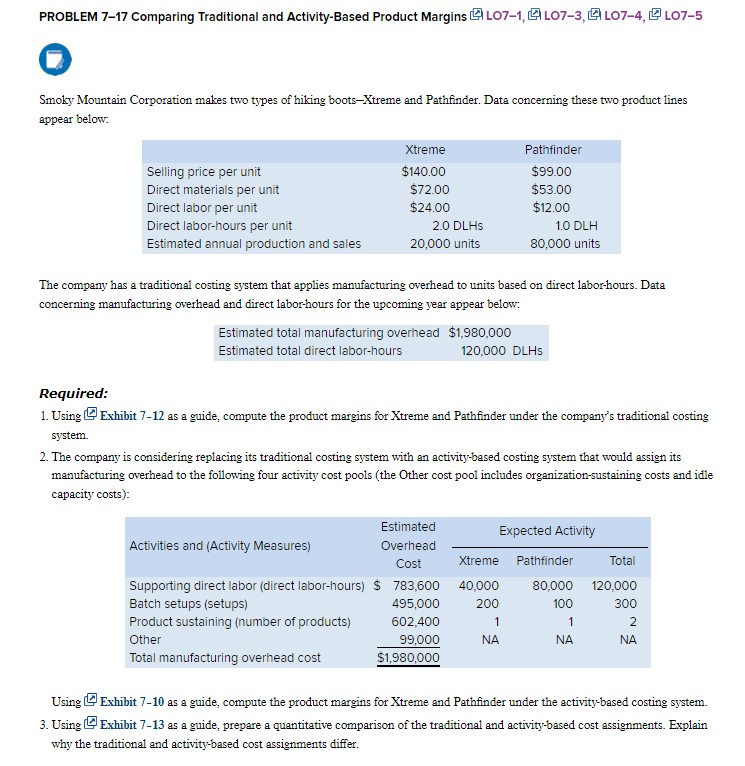 Solved PROBLEM 7-17 ﻿Comparing Traditional and | Chegg.com