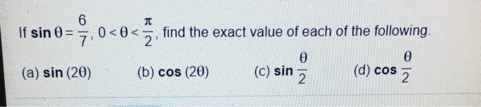Solved 6 If sin θ- , 0