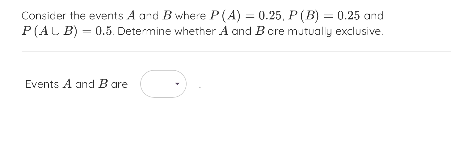 Solved Consider the events \\( A \\) and \\( B \\) where \\( | Chegg.com