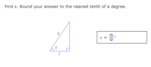Solved Find x. Round your answer to the nearest tenth of a | Chegg.com
