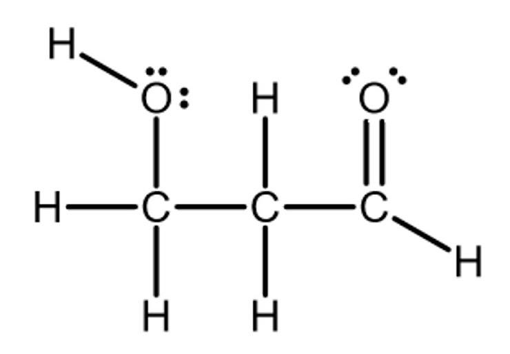 Solved The Lewis structure of 3-hydroxy propanal is shown | Chegg.com