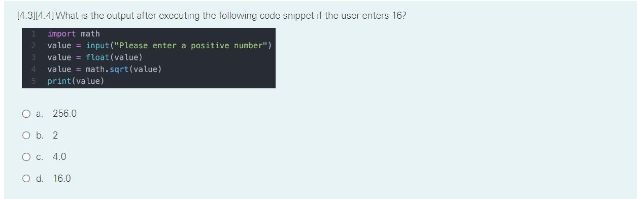 Solved 43 44 What Is The Output After Executing The 