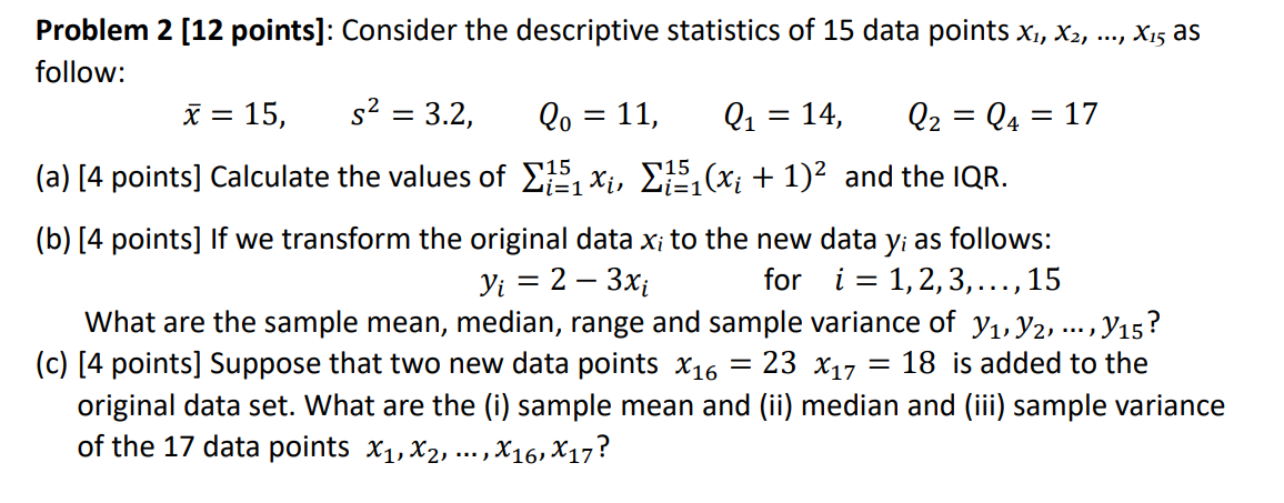 Solved Problem 2 12 Points Consider The Descriptive 1404