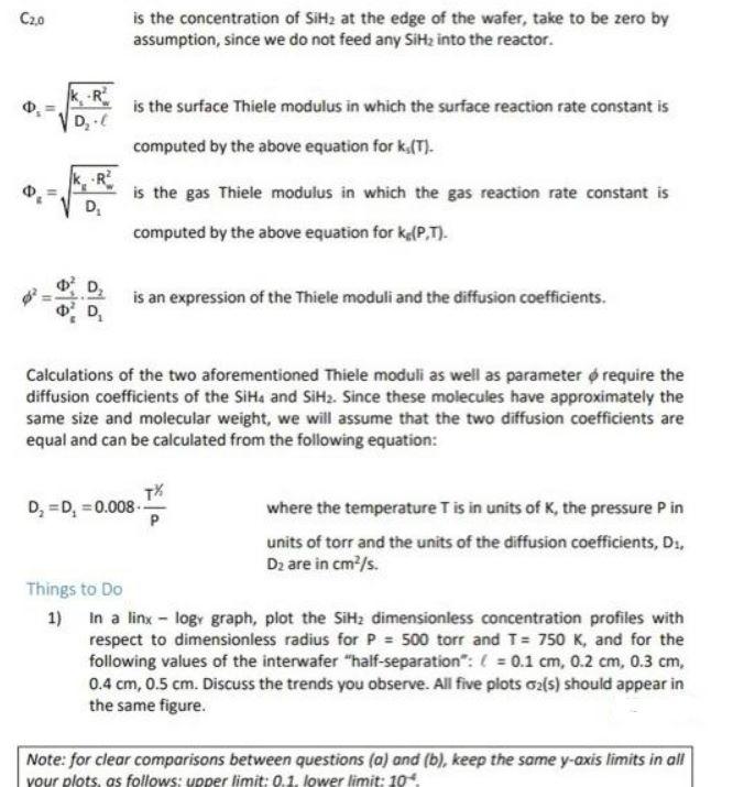 In a linX – logY graph, plot the SiH2 dimensionless | Chegg.com