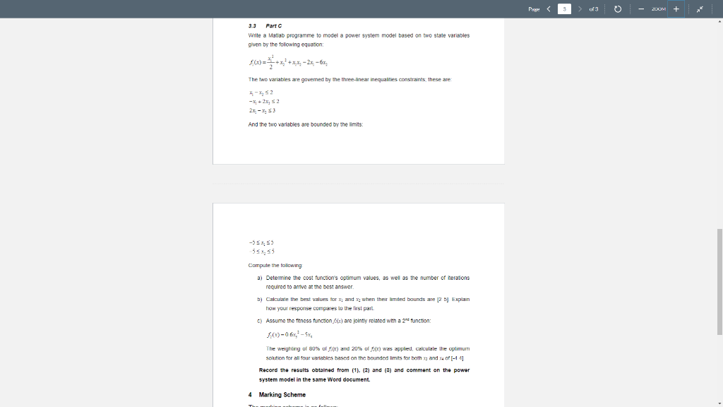 3.3 Part C Write a Matiab programme to model a power | Chegg.com