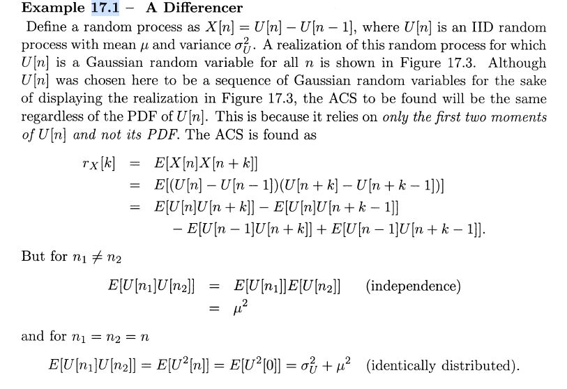 17.28 (w) For the differenced random process defined | Chegg.com