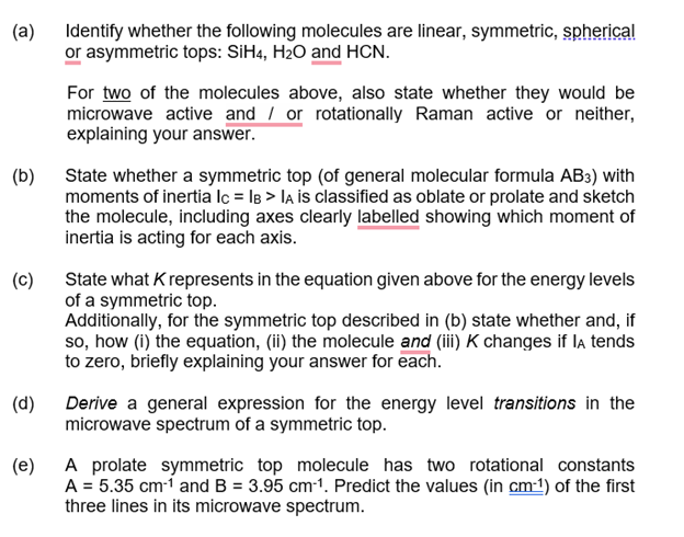 Solved (a) Identify whether the following molecules are | Chegg.com