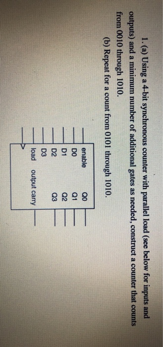 Solved 1. (a) Using a 4-bit synchronous counter with | Chegg.com