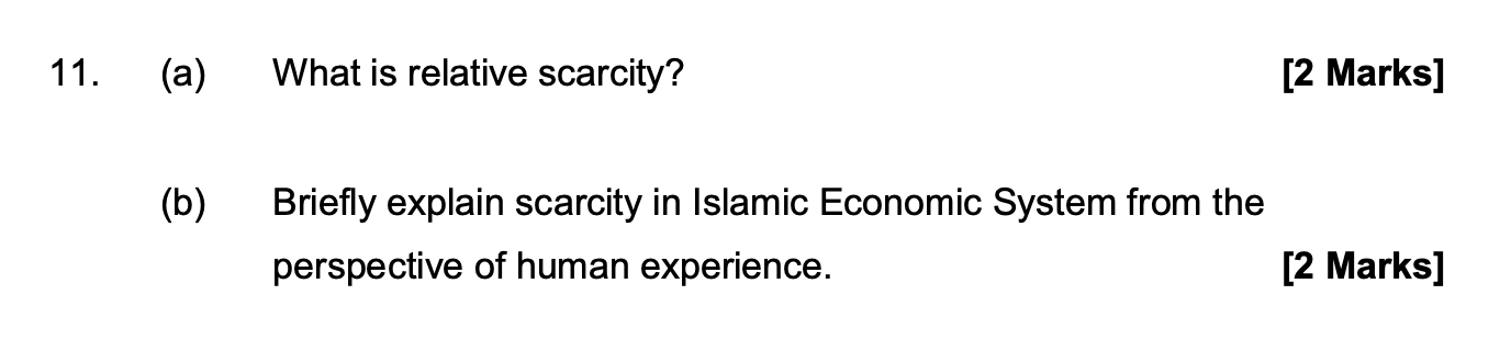 Solved 11. (a) What is relative scarcity? [2 marks] (b) | Chegg.com