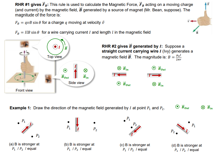 Solved RHR \#1 gives FB : This rule is used to calculate the | Chegg.com
