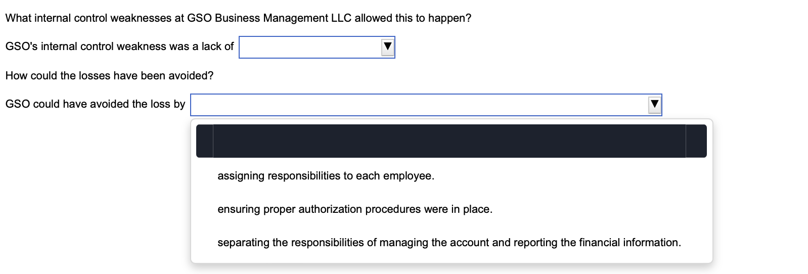 Solved What internal control weaknesses at GSO Business | Chegg.com
