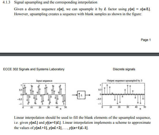 4.1.3 Signal upsampling and the corresponding | Chegg.com