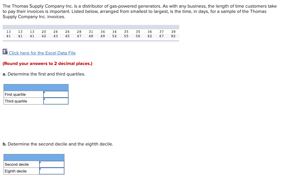 Solved a. Determine the first and third quartiles. b. | Chegg.com