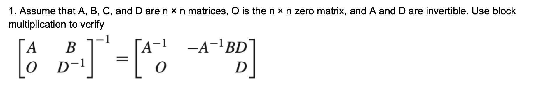 Please solve this using block multiplication | Chegg.com