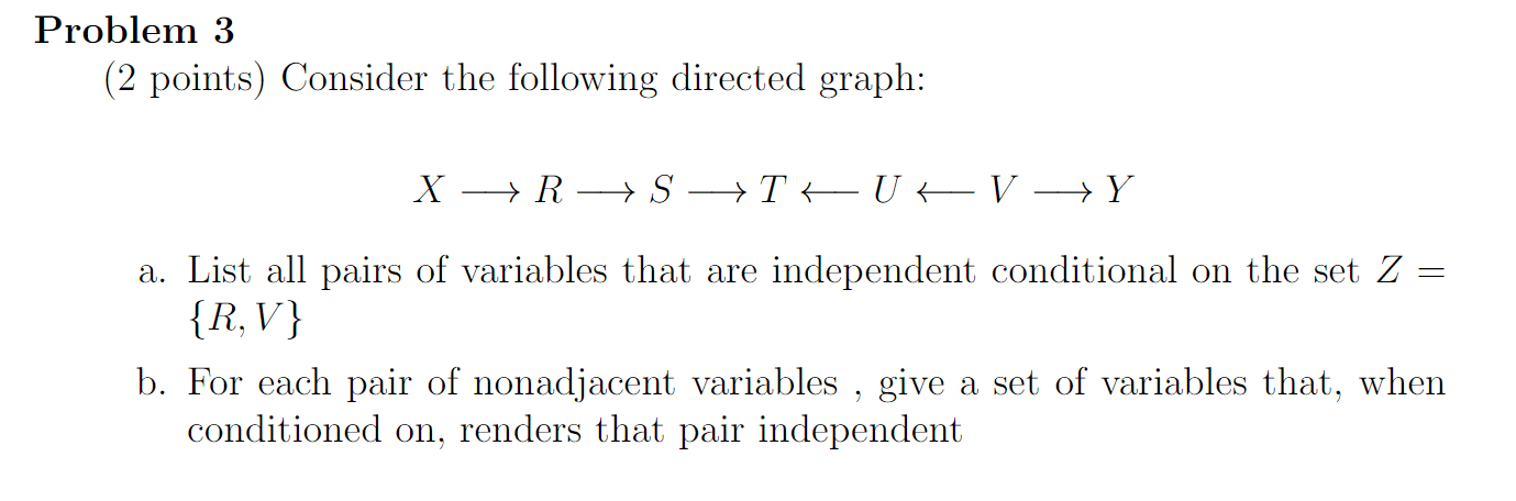Problem 3 (2 points) Consider the following directed | Chegg.com