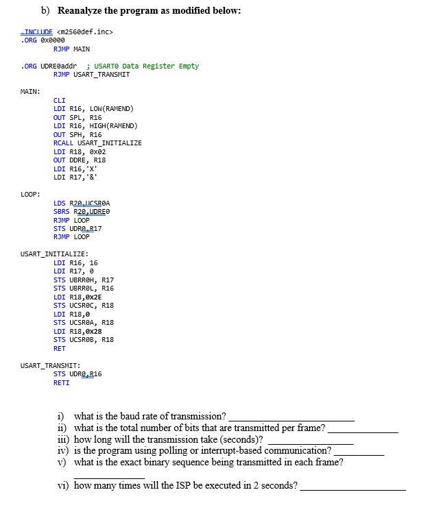 Solved b) Reanalyze the program as modified below: .INCLUDE | Chegg.com