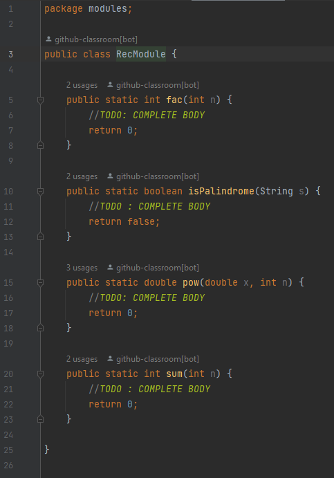 Solved All recursive methods use conditional tests to either | Chegg.com