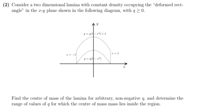 Solved (2) Consider a two dimensional lamina with constant | Chegg.com