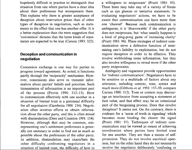 Solved Read the article “Honesty in Negotiation.” After | Chegg.com