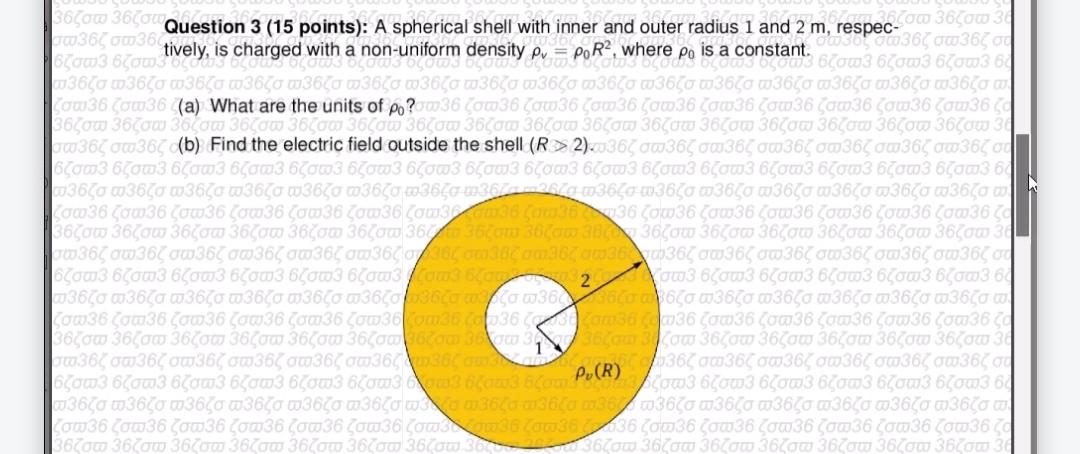 Solved scow 3600 Question 3 (15 points): A spherical shell | Chegg.com