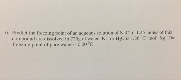 Solved Predict the freezing point of an aqueous solution of | Chegg.com