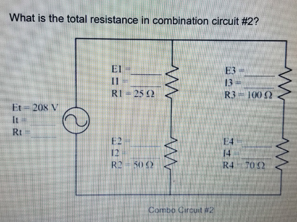 Solved What is the total resistance in combination circuit | Chegg.com