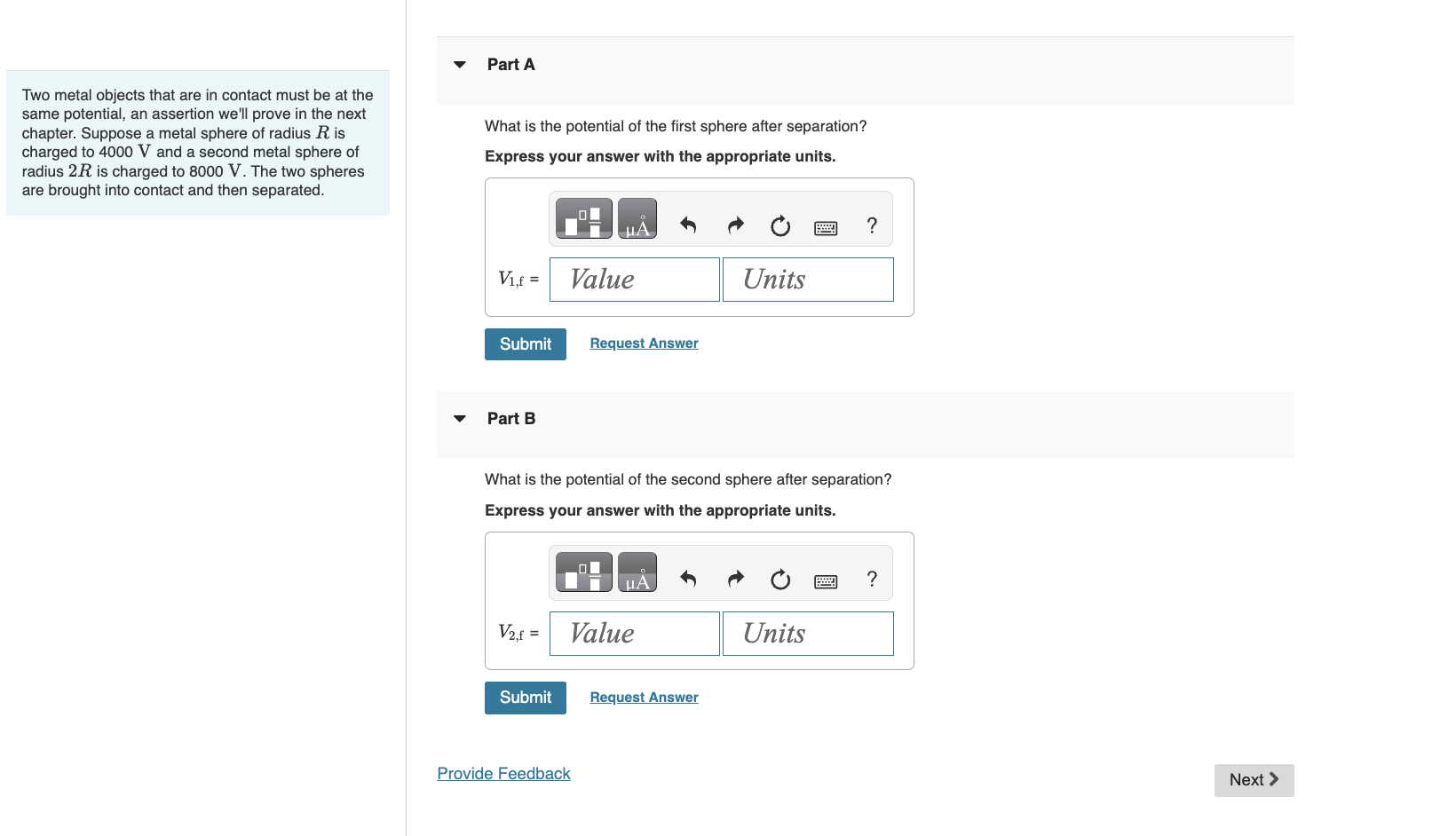 Solved Two metal objects that are in contact must be at the | Chegg.com