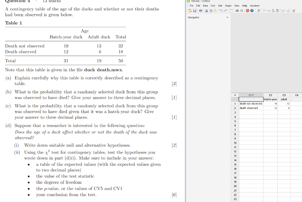 Solved 13 marks Question A contingency table of the age of | Chegg.com