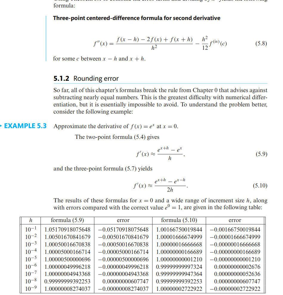 Solved Use matlab to Make a table of the error of the | Chegg.com