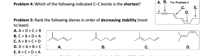 Solved Problem 4: Which of the following indicated C-C bonds | Chegg.com
